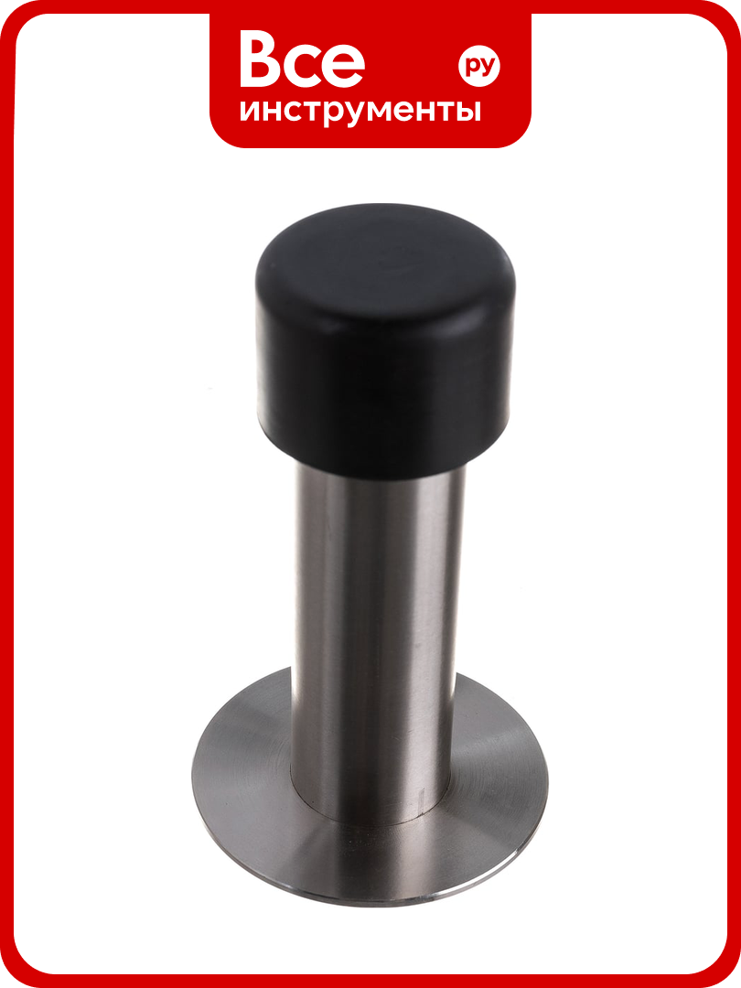 Дверной упор Apecs DS-0009-INOX – шток из нержавеющей стали, напольный и настенный монтаж, установка внутри