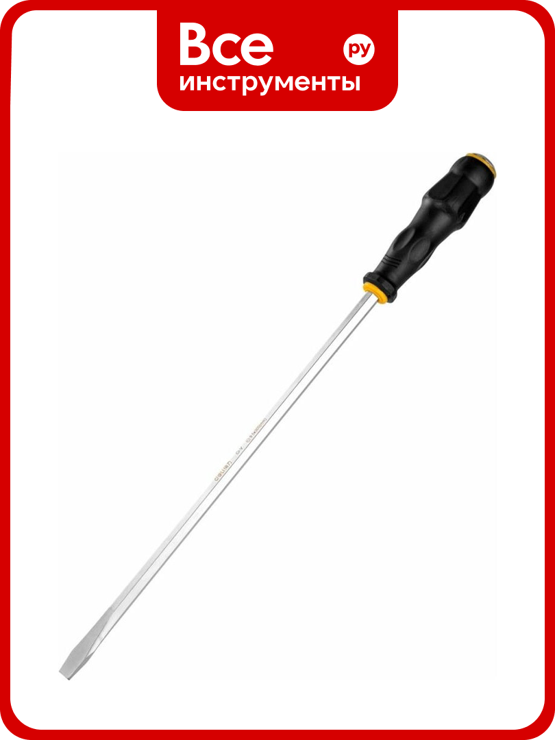 Ударная шлицевая отвертка DELI dl6270081 со сквозным хвостовиком, CrV стержневая конструкция, двухкомпонентная рукоятка