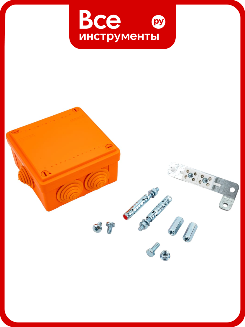 Ответвительная коробка DKC FS 100х100х50мм 4р 450В 6А 4кв. мм с кабельными вводами, пластик