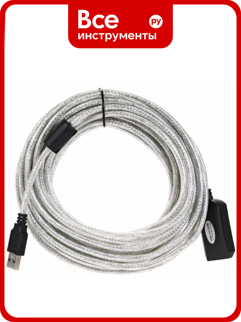 Кабель-адаптер VCOM USB2.0-repeater, удлинительный, активный, Am-Af, 10м VUS7049-10M для прокладки электрических сетей
