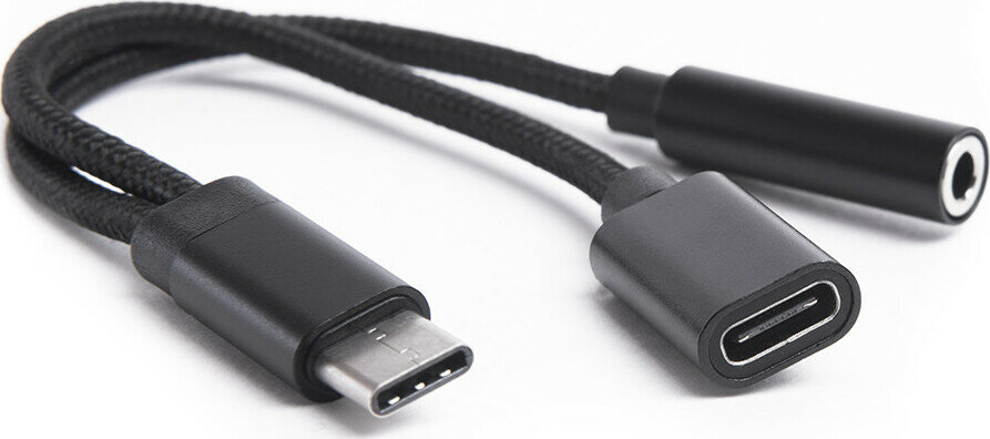 Переходник USB Type-C 3.1-3,5 Jack/USB Type-C, 0,15м черный, ATOM