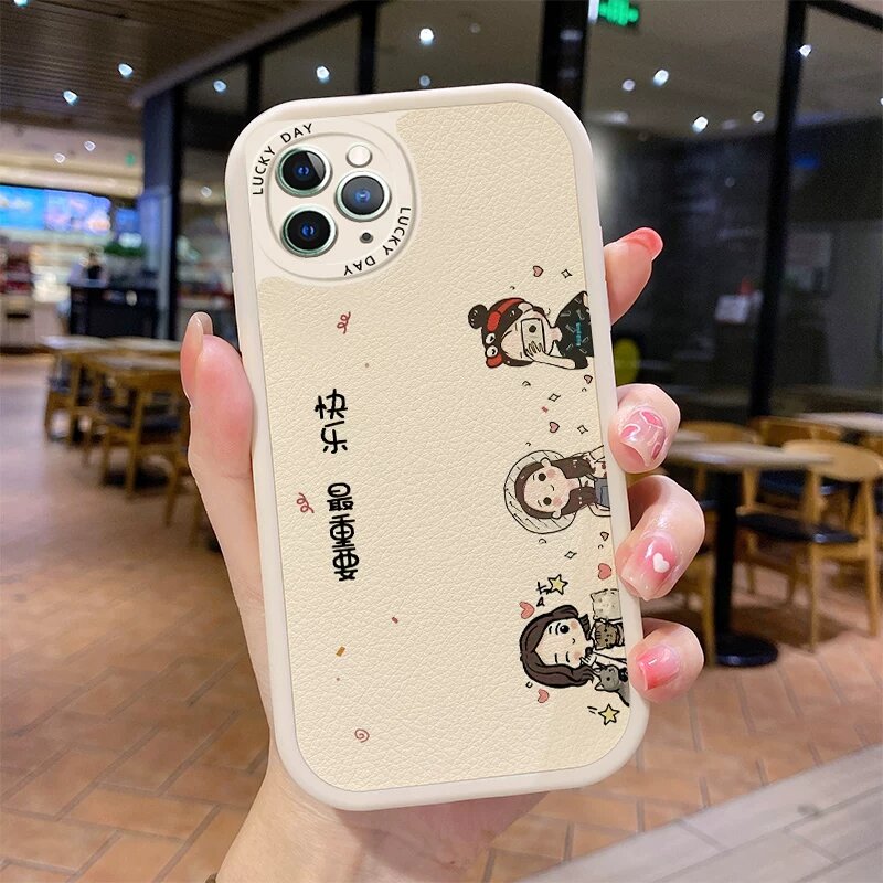 IPhone 11 Pro Max Антично-белый кожаный чехол с совместным шнурком - премиум защита