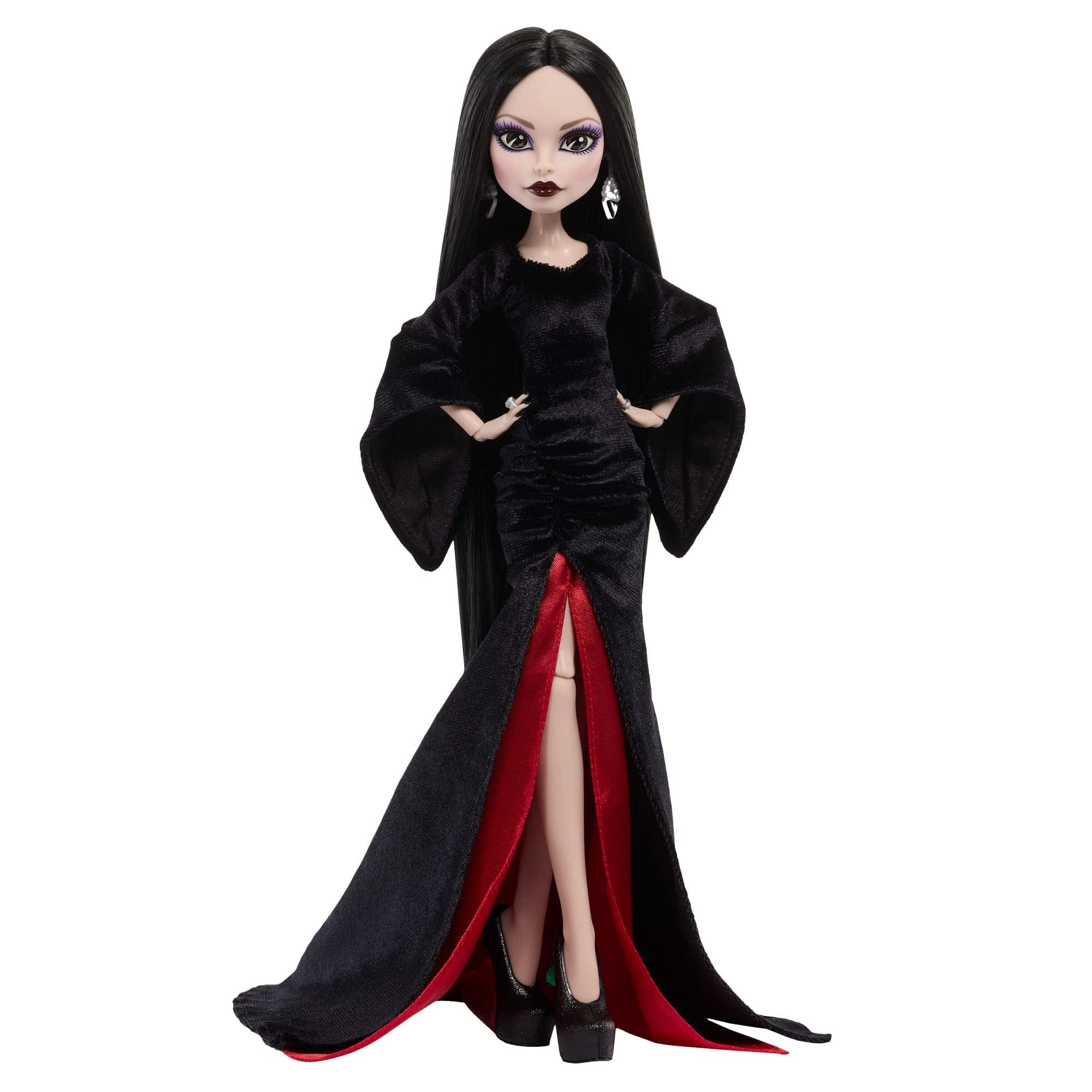 Кукла Mattel Monster High x Wednesday Мартиша Аддамс в черном бархатном платье JLK99, 27 см