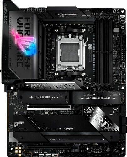 Материнская плата ASUS ROG STRIX X870E-E GAMING WIFI - AM5, AMD X870E, 4xDDR5-6000 МГц, 1xPCI-Ex16, 5xM.2, ATX