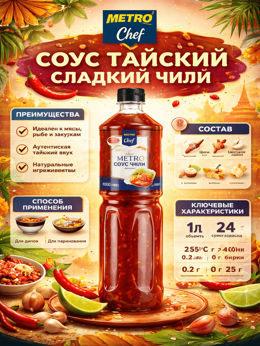METRO Chef Соус Тайский cладкий чили, 1л