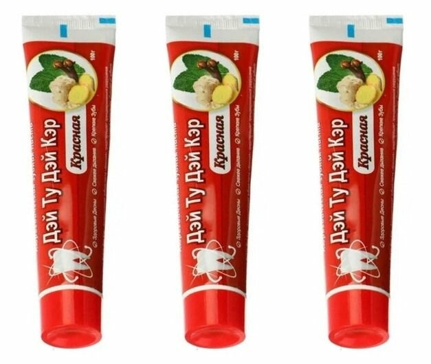 Day2Day Зубная паста Care Toothpaste Red Дант Карма, Красная, 100 г, 3 шт