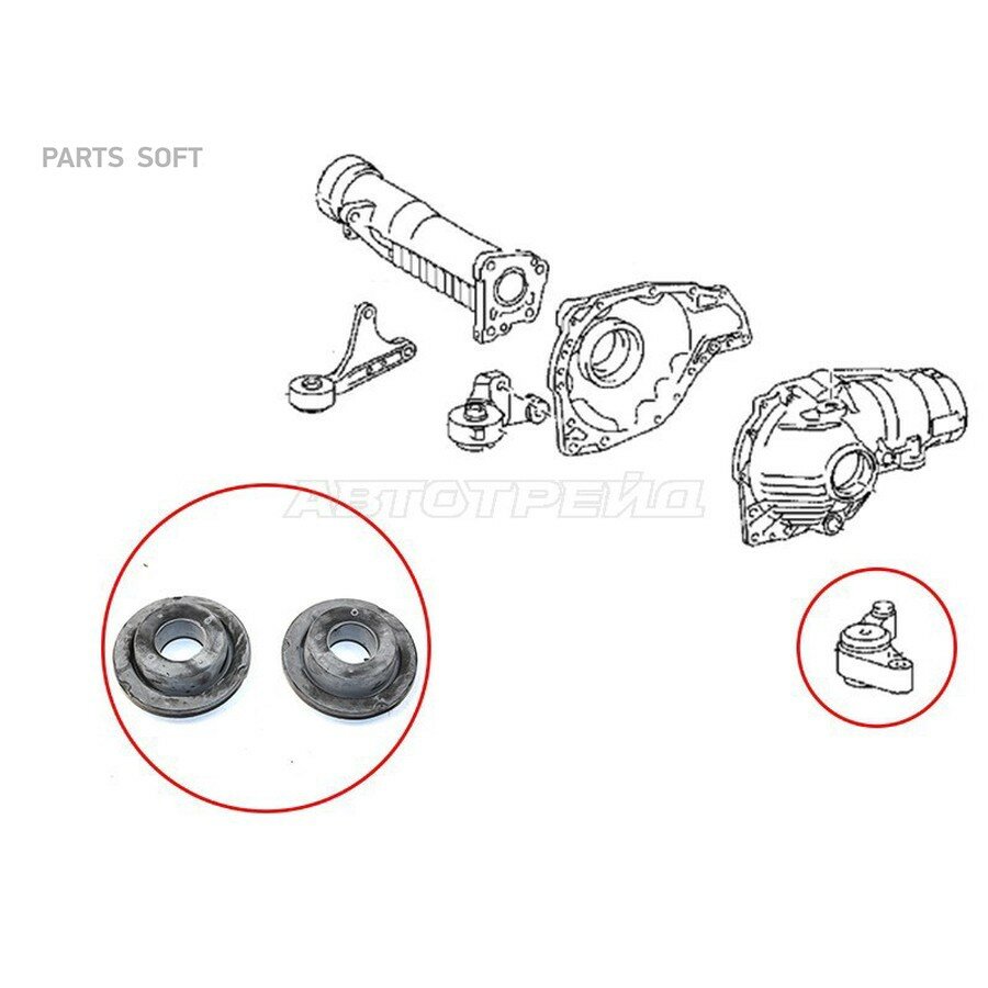 Сайлентблок редуктора Toyota Land Cruiser (J200) 07-21 / Lexus LX 07-23 от официального дистрибьютора, SAT, артикул ST5238060070B