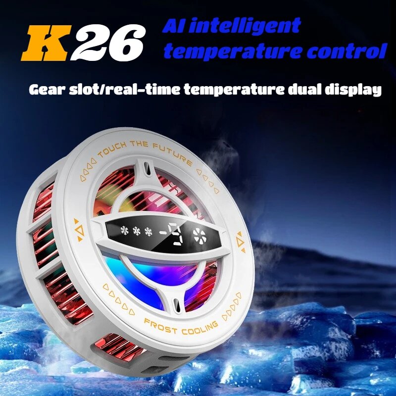 K26 Черный игровой кулер для телефона с дисплеем