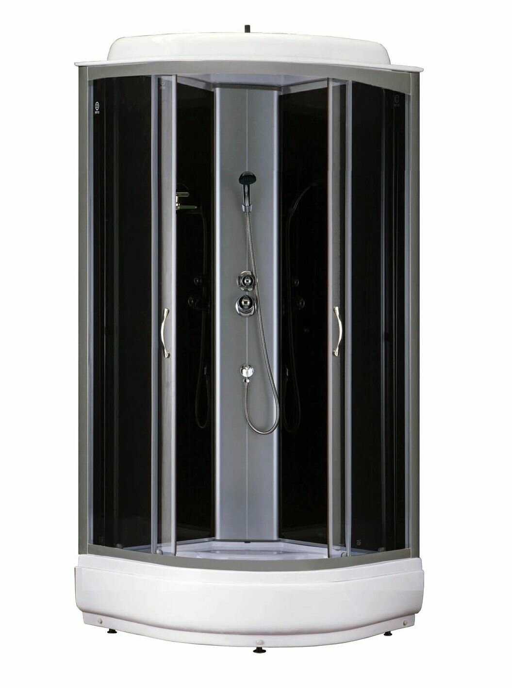 Душевая кабина Loranto CS-6610-25 G 100х100х215 прозрачное стекло, поддон 25 см, черная