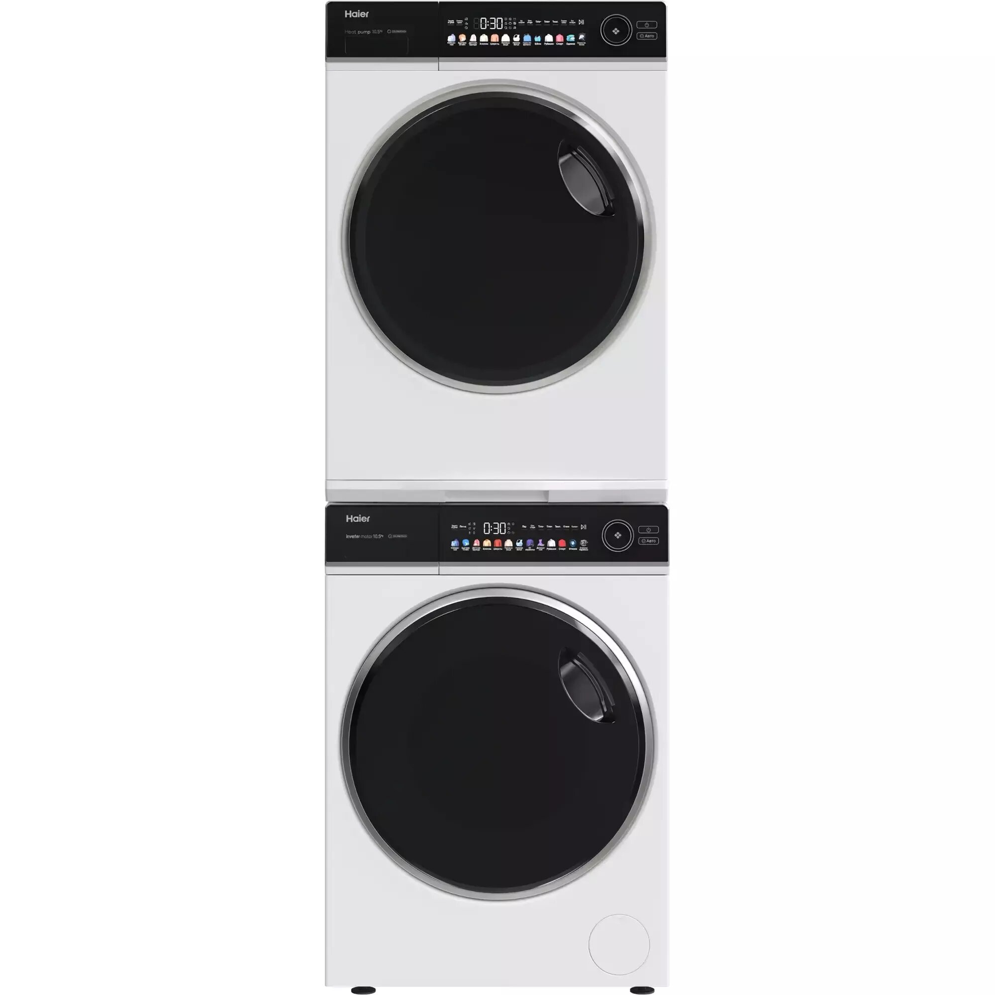 Haier комплект для установки в колонну Стиральная машина HW105-BP14336 + Сушильная машина HD105-A2336 + Соединительный элемент