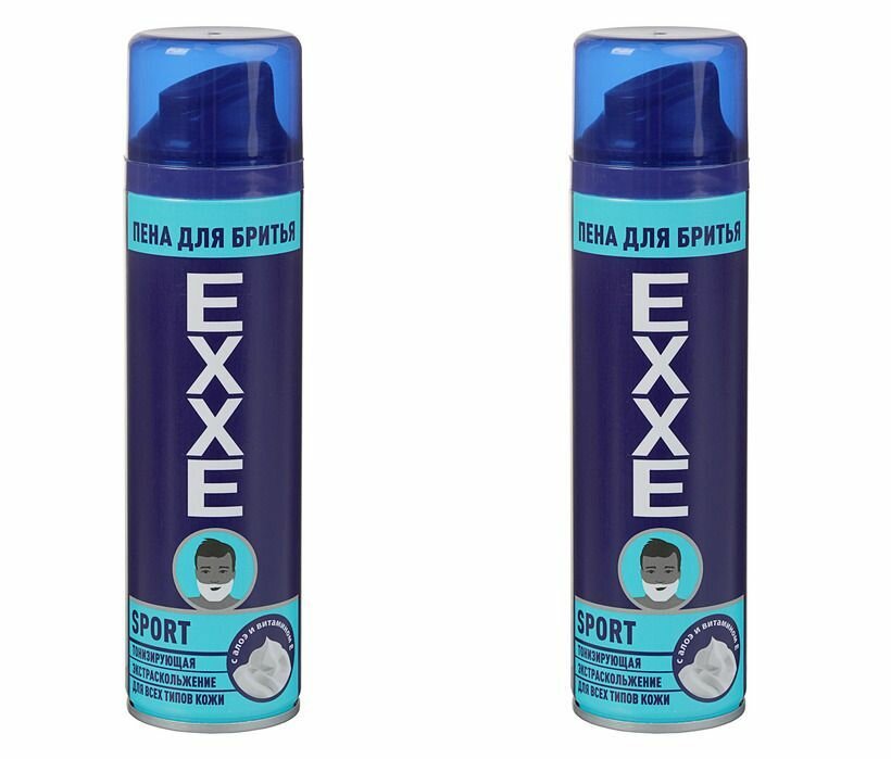 EXXE Пена для бритья мужская SPORT ENERGY, Cool Effect, 200 мл, 2 шт