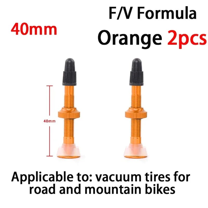 Deemount Велосипедные клапаны Преста 40/60 мм 2 шт. Оранжевый, 40mm Orange 2pcs