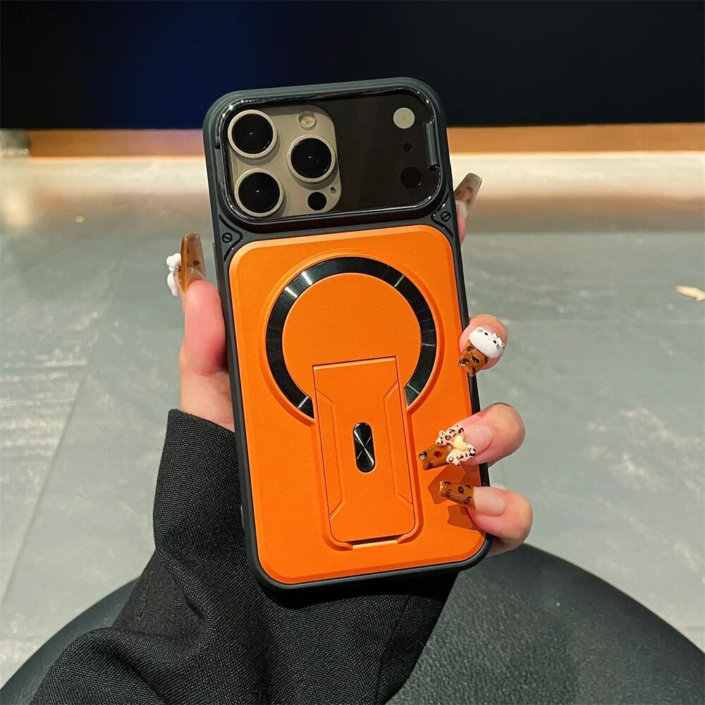 Оранжевый чехол-подставка на iPhone 11 Pro