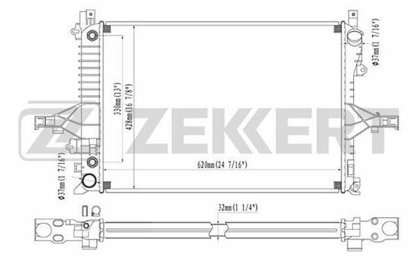 Zekkert Радиатор охлаждения двигателя для Volvo S60 00- S80 98- V70 II 99- XC70 00-