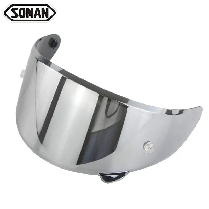 Визор для шлема Soman SM961, тонированный серебристый, зеркальный с антибликовым эффектом