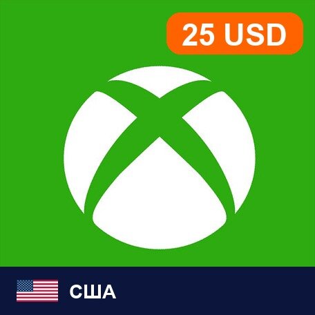 Xbox Gift Card США 25 USD — карта оплаты, цифровой код пополнения счёта, моментальная доставка