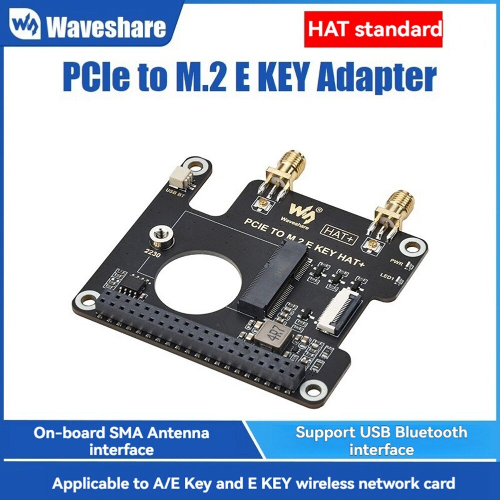 Waveshare PCIe - M.2 E KEY Плата Адаптера С Поддержкой USBBluetooth/ — фото 1