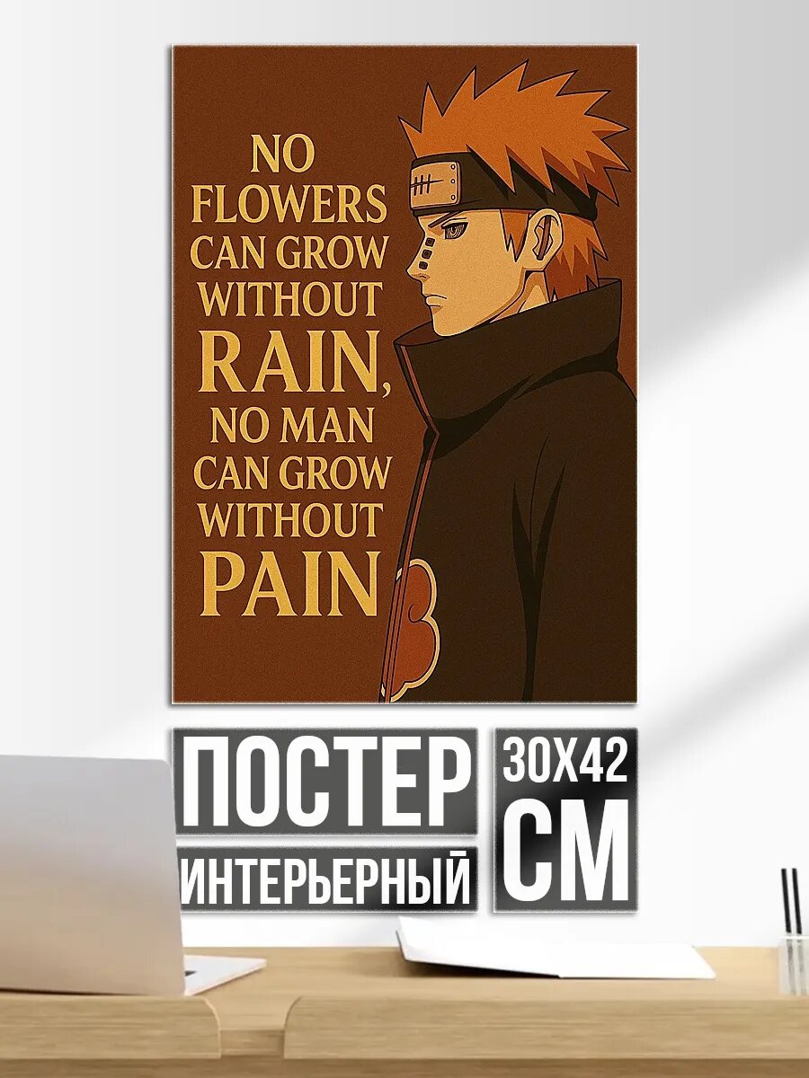 Плакат постер Боль без цветов