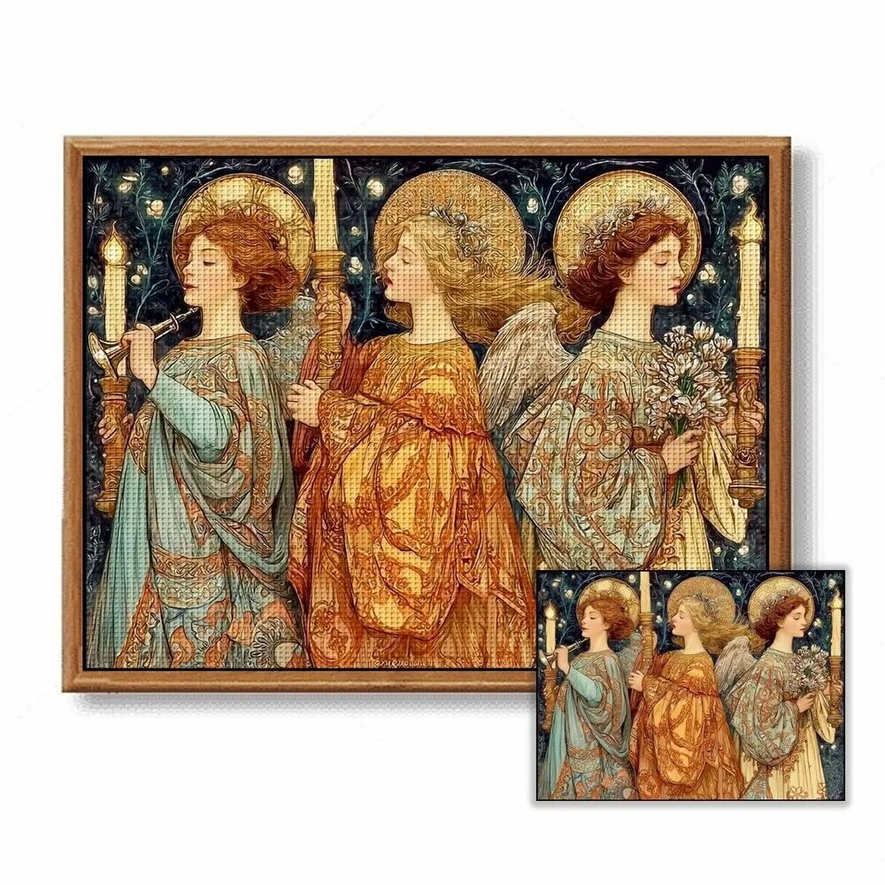 Набор для вышивания, 30x40 см, 25 цветов, 14ct, Ангел