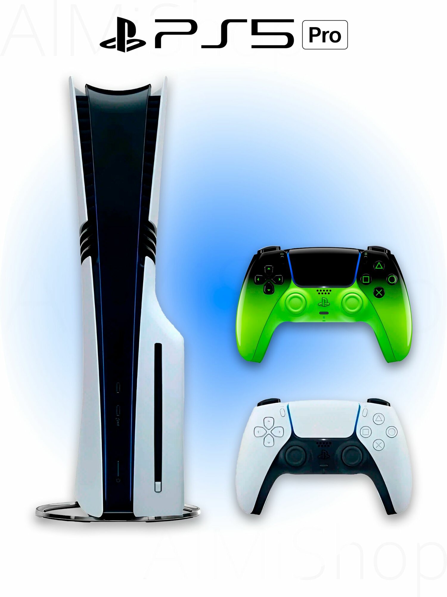 Игровая приставка Sony PlayStation 5 PRO + дисковод + 2 геймпад (зелено-черный, Remix Green)