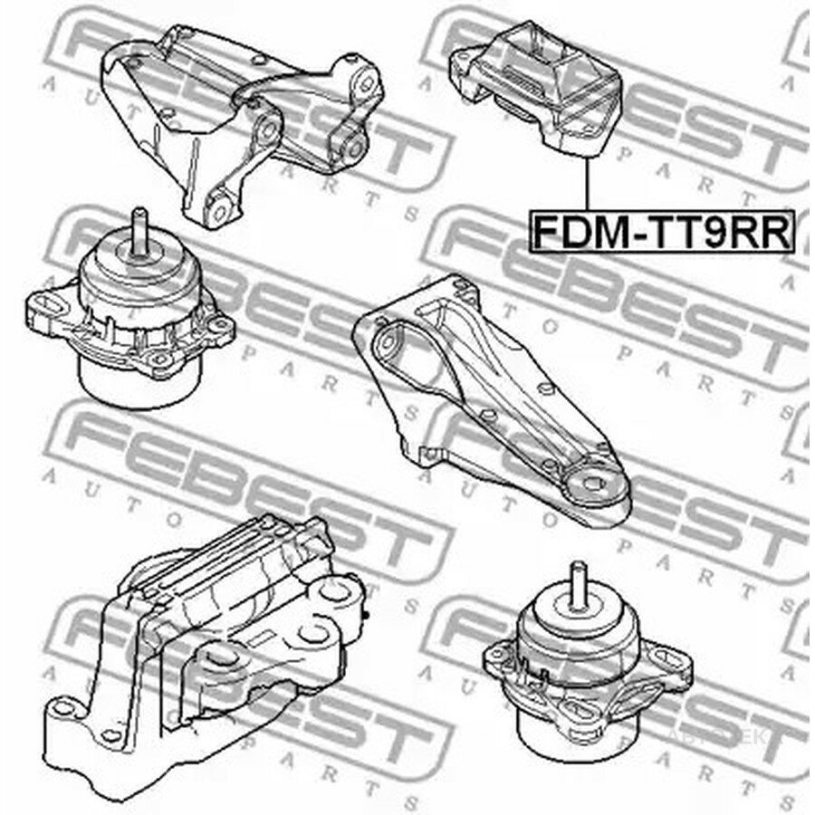 Подушка двигателя задняя FORD TRANSIT TT9 2006-2013 FEBEST FDMTT9RR