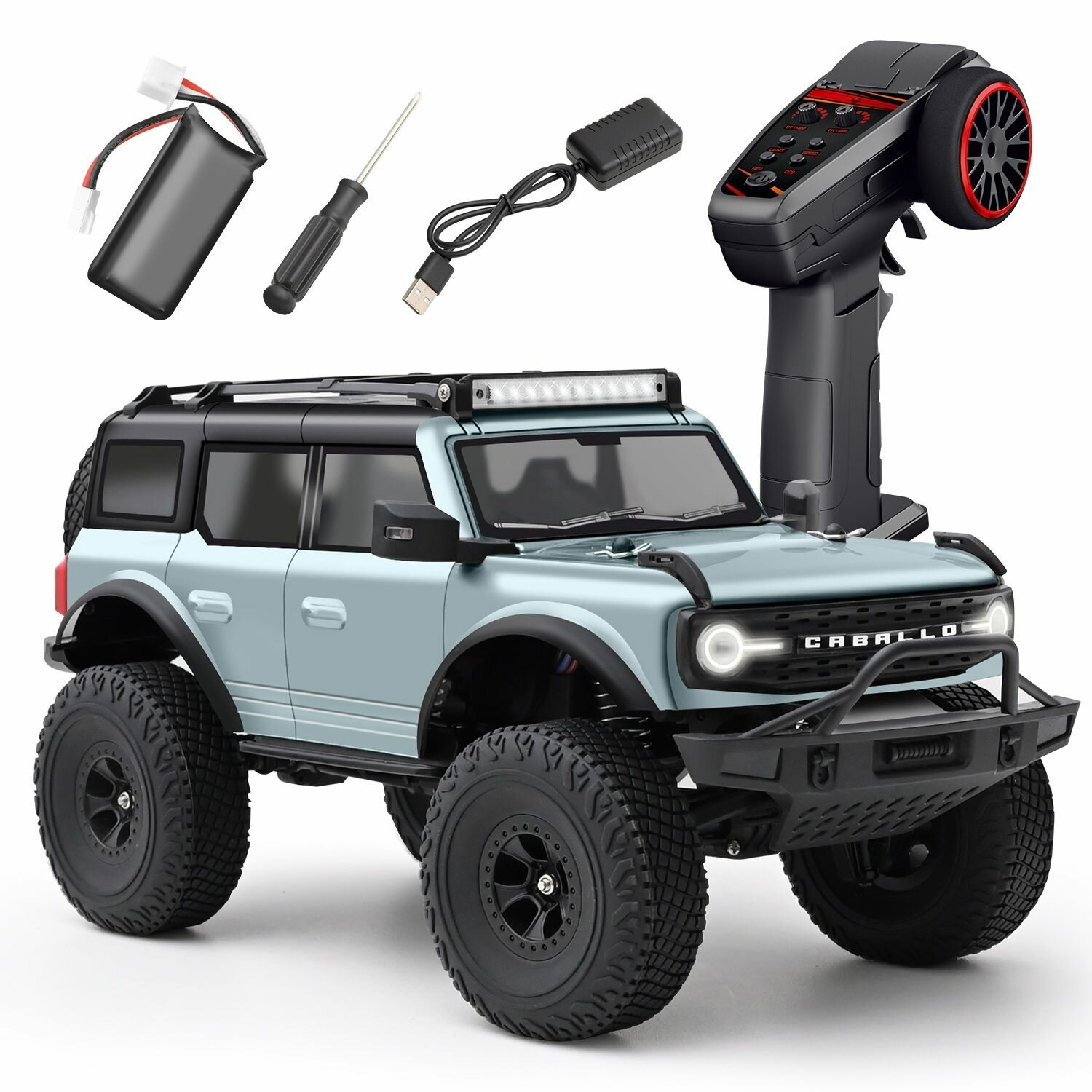 184023 Радиоуправляемая модель 1:18 4WD 2.4G RTR Внедорожник, скорость до 9 км/ч, LED подсветка, портальный мост, круиз-контроль