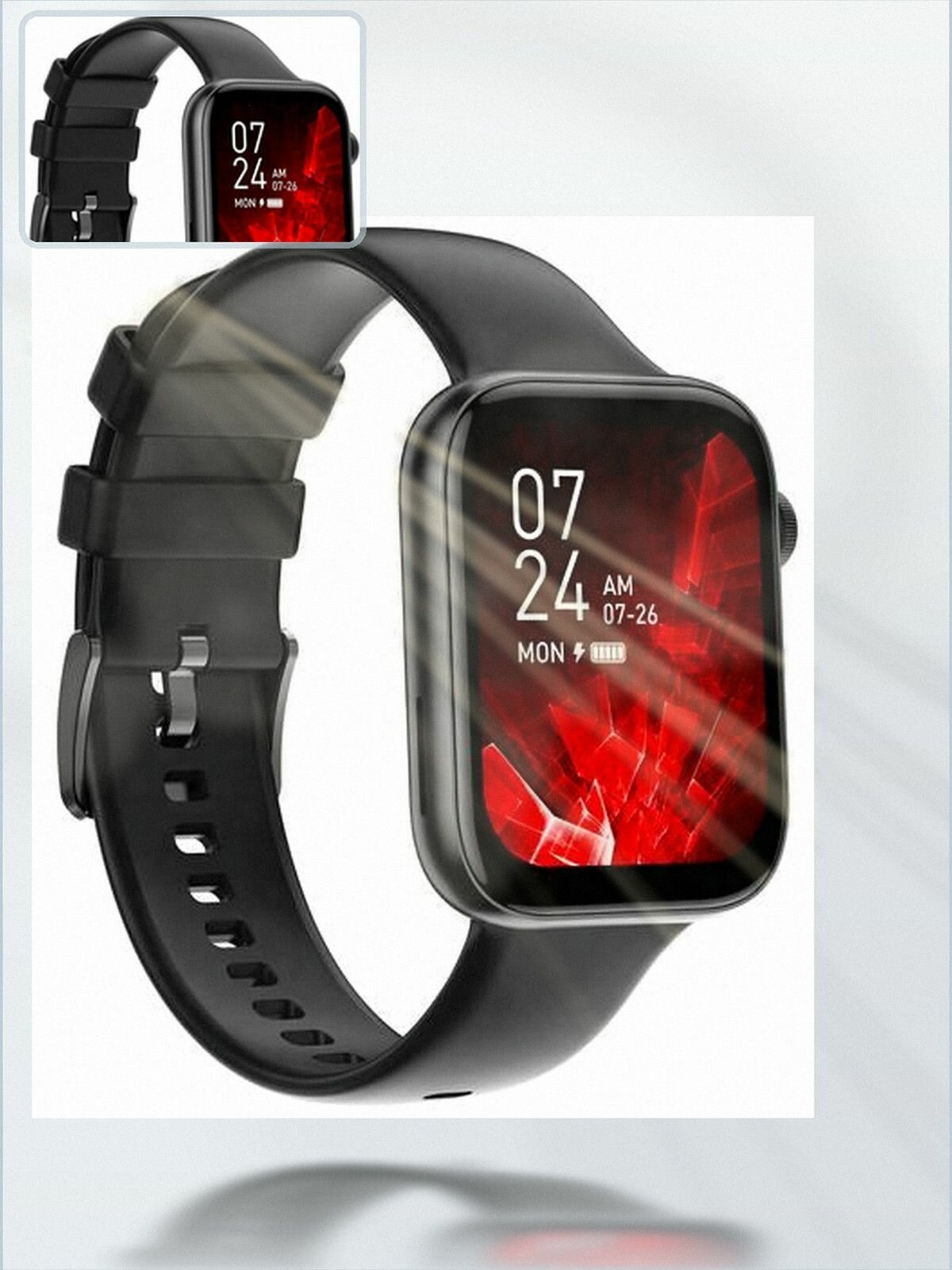 KENSHI S61A Умные часы 1.78" AMOLED, черные, силиконовый ремешок, IP67