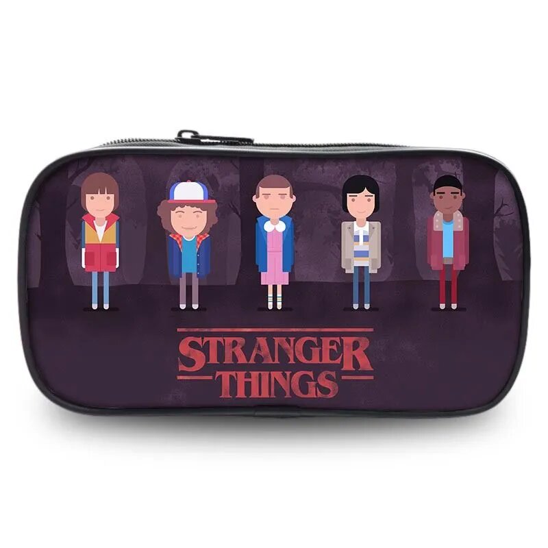 Пенал школьный <Очень странные дела> (Stranger Things) с принтом, жесткий, на молнии, для канцелярии, тематический, для детей и подростков
