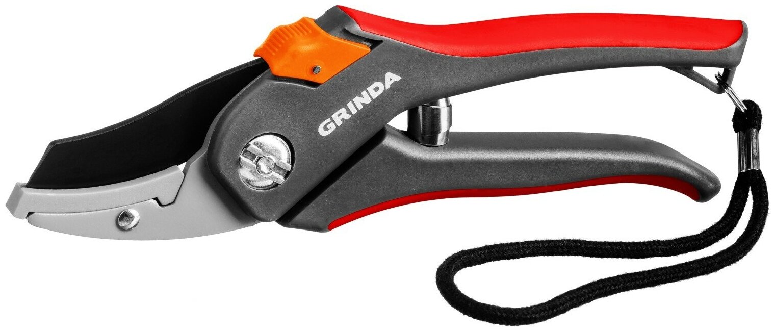 G-28 Секатор с двухкомпонентными рукоятками, контактный, 205 мм, GRINDA