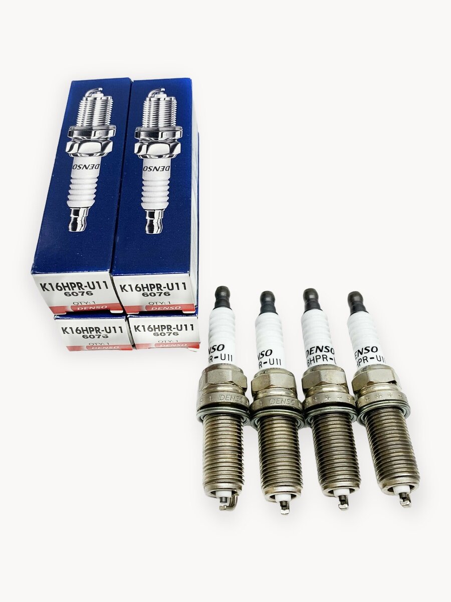 Свечи зажигания DENSO K16HPRU-11 для Hyundai Kia Nissan Peugeot Renault Suzuki Toyota Mitsubishi Citroen IX35(G4KE) Tucson Santa Fe Sonata Cerato Magentis Sx4 Almera M16A J24B G4KD G4KE G4KC QG16DE QR20DE QR25DE QG18DE LFR5A-11