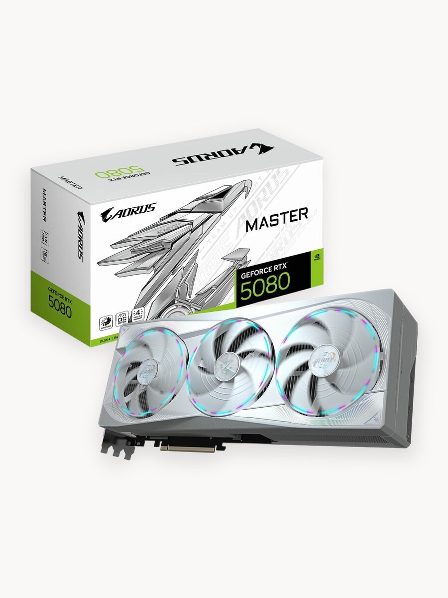 Видеокарта Gigabyte RTX5080 MASTER ICE 16GB GDDR7 256bit 3xDP HDMI 3FAN RTL