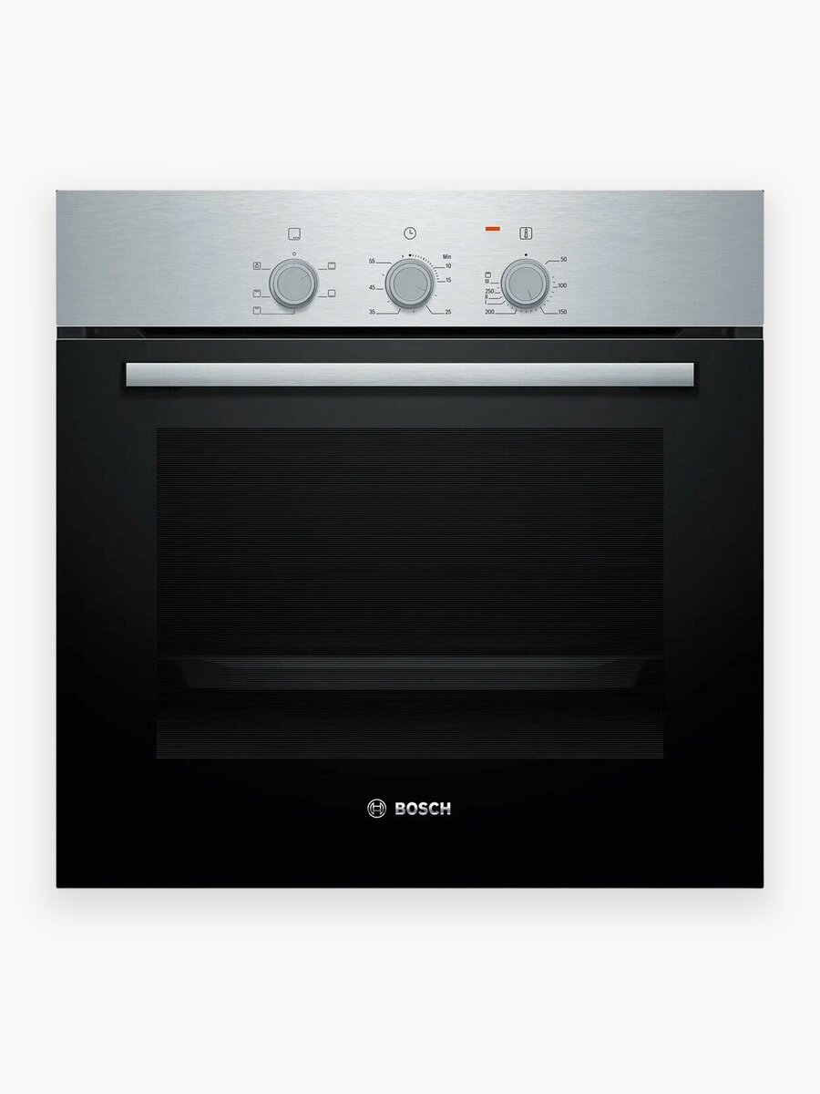 Bosch Духовой шкаф HBF011BR0T, Serie 2, электрический, встраиваемый, 71 л, 4 режима, AquaClean, 3D Hotair, гриль, черный