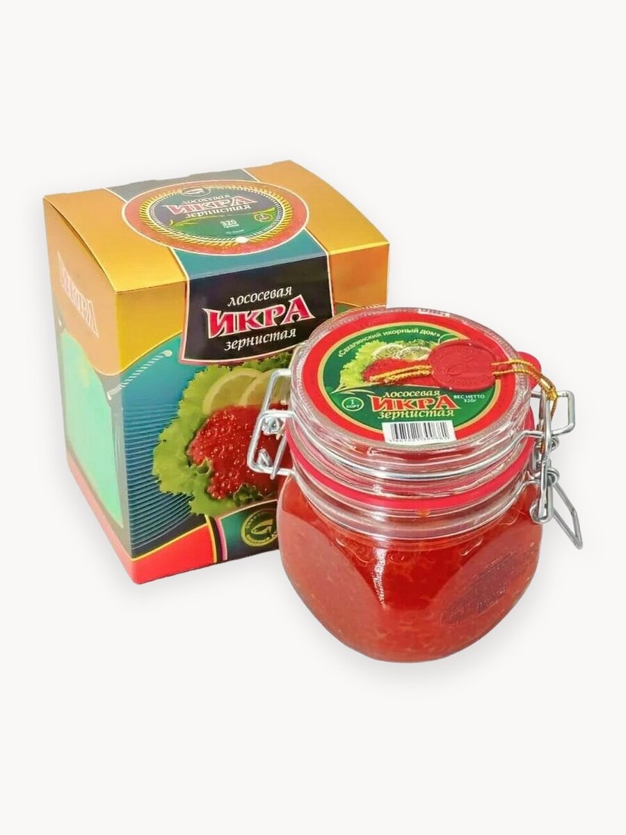 Икра горбуши красная, лососевая зернистая, Икорный, 320 г