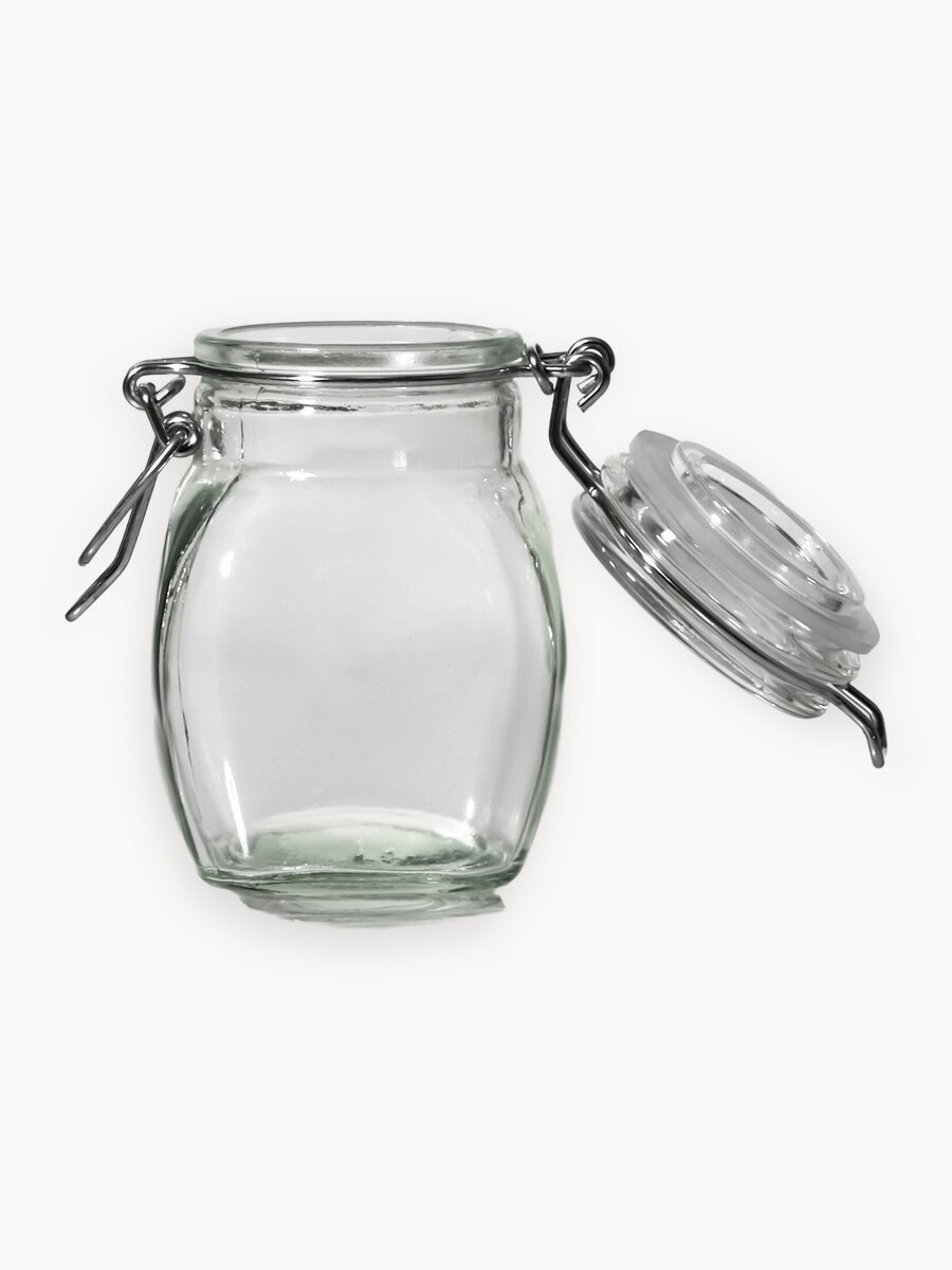 Банка стеклянная для специй с бугельным замком, для сыпучих продуктов Доляна «Овал» 100 мл