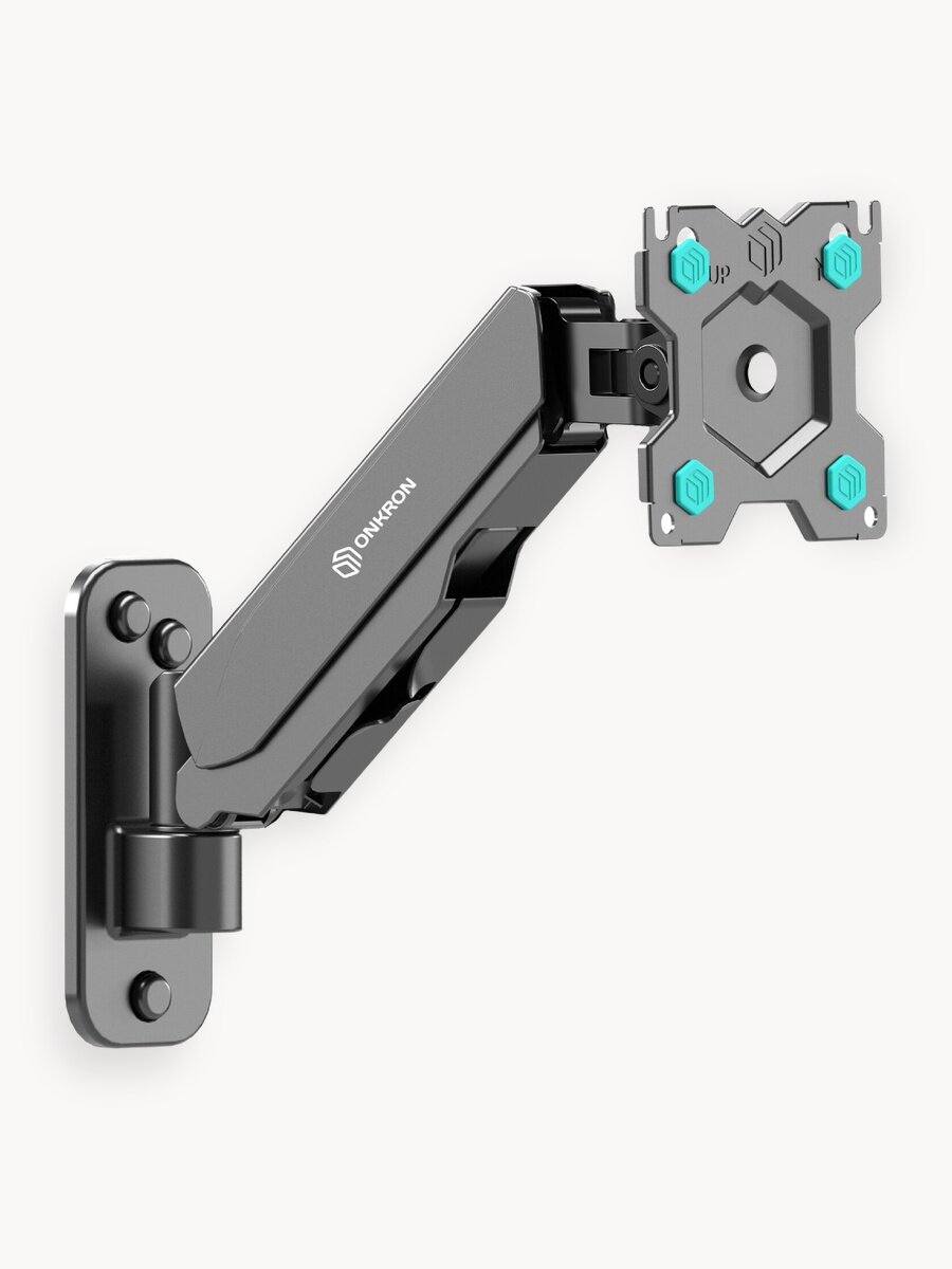 Кронштейн на стену ONKRON G120 для телевизора 13"-34", кронштейн для монитора настенный, до 8 кг, черный