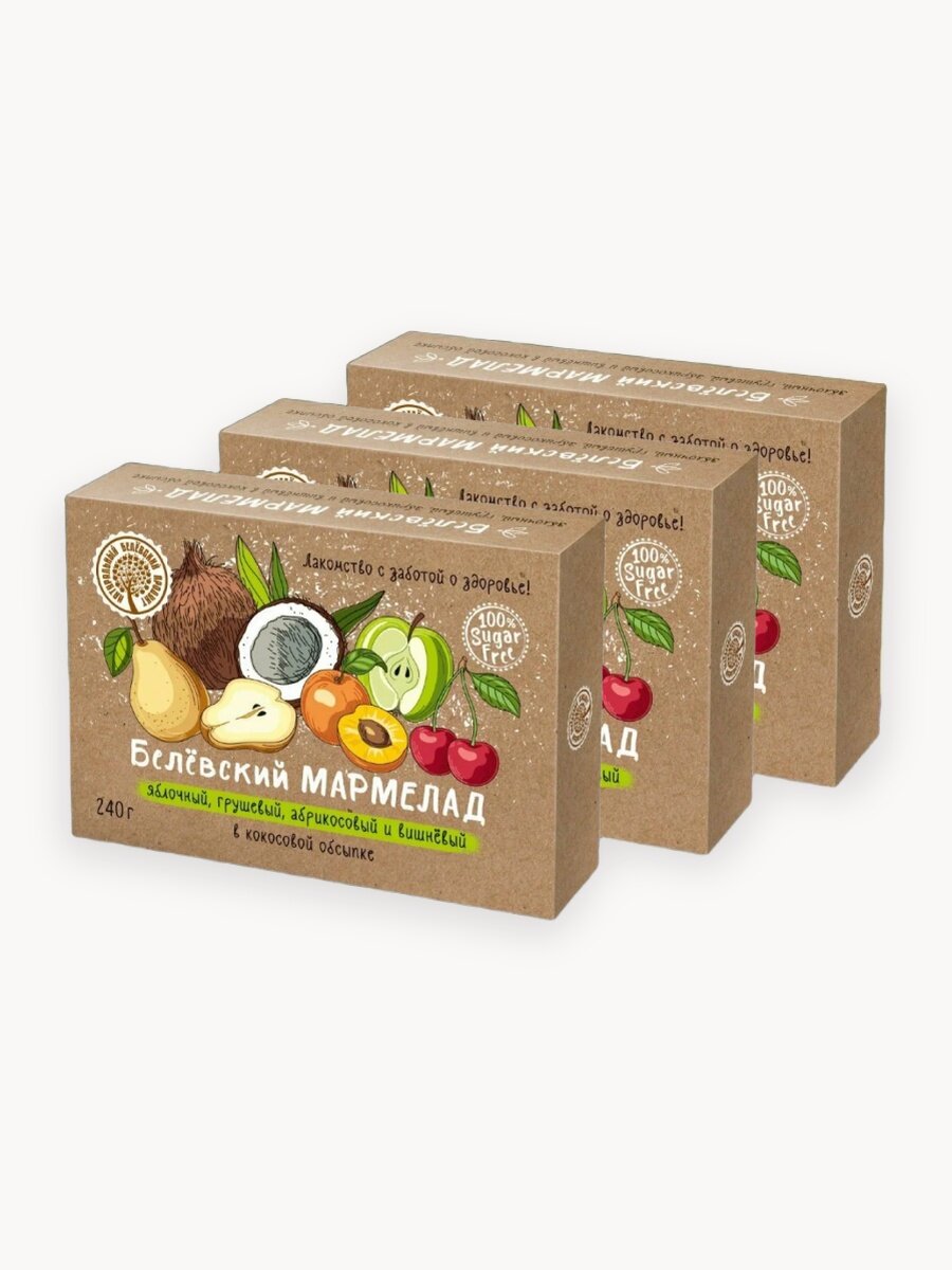 Мармелад Натуральный белёвский продукт без сахара 240 г 3 шт