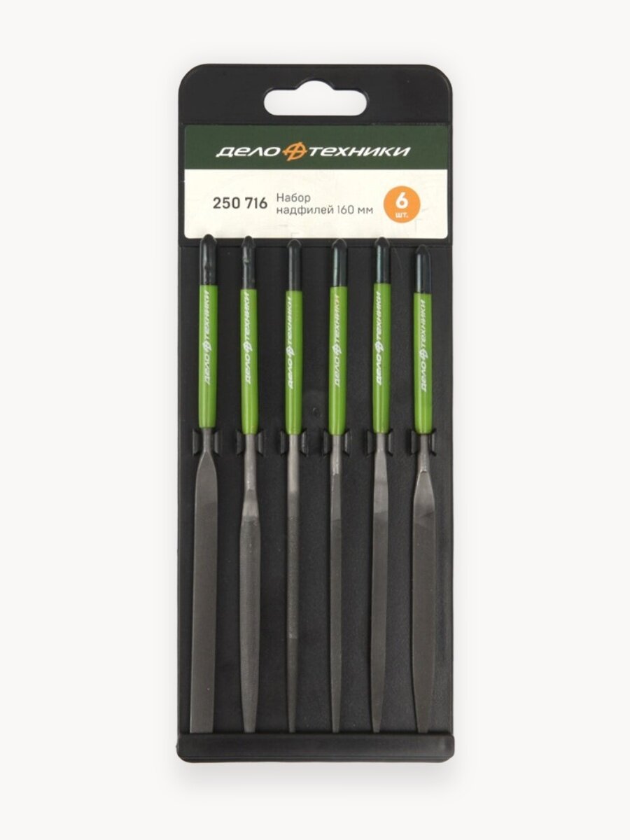 Набор надфилей Дело Техники, 6 шт, двойная перекрёстная насечка, 250716