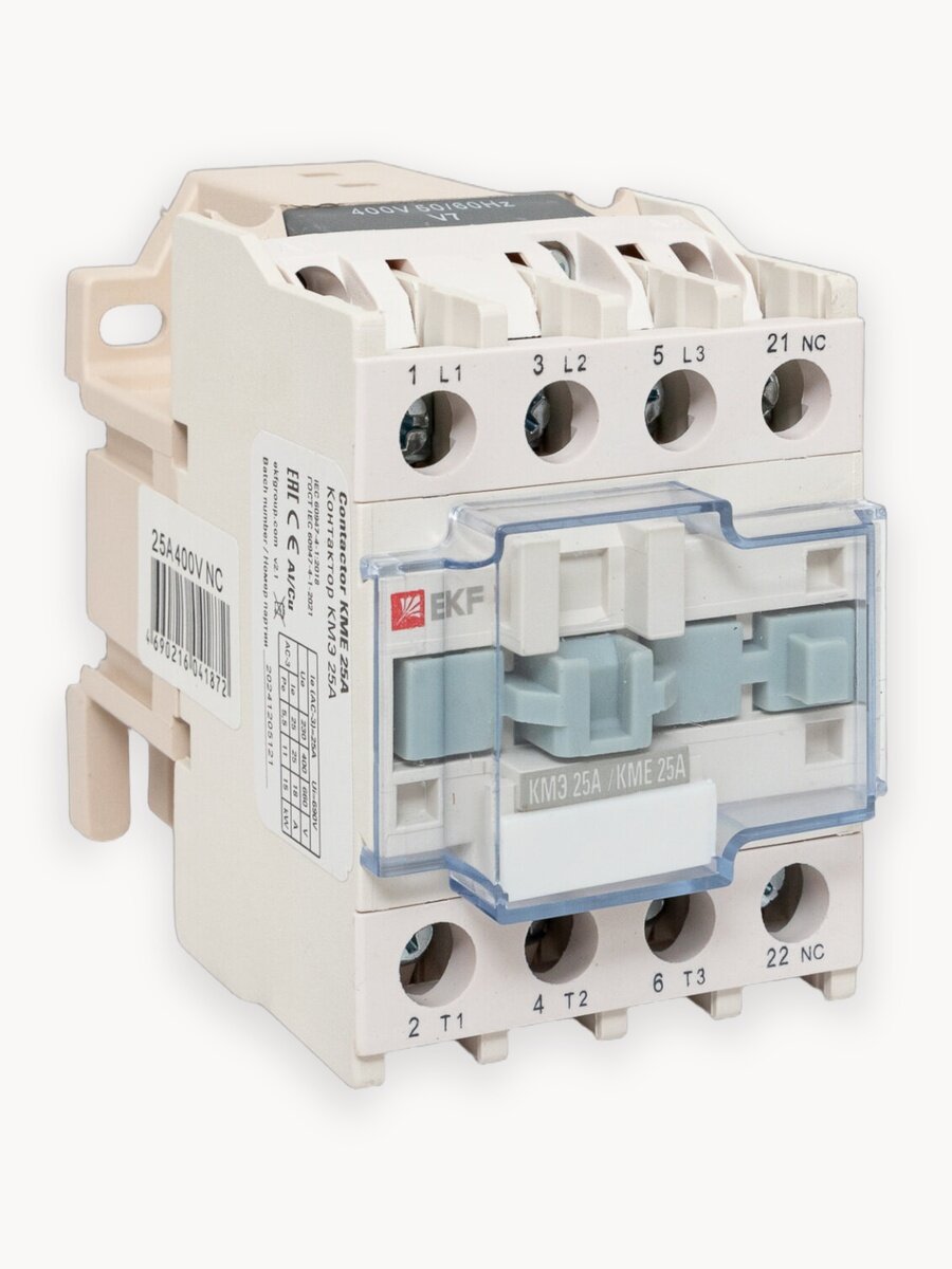 Контактор 25А EKF PROxima КМЭ Uкат, 380В, 1NC, малогабаритный