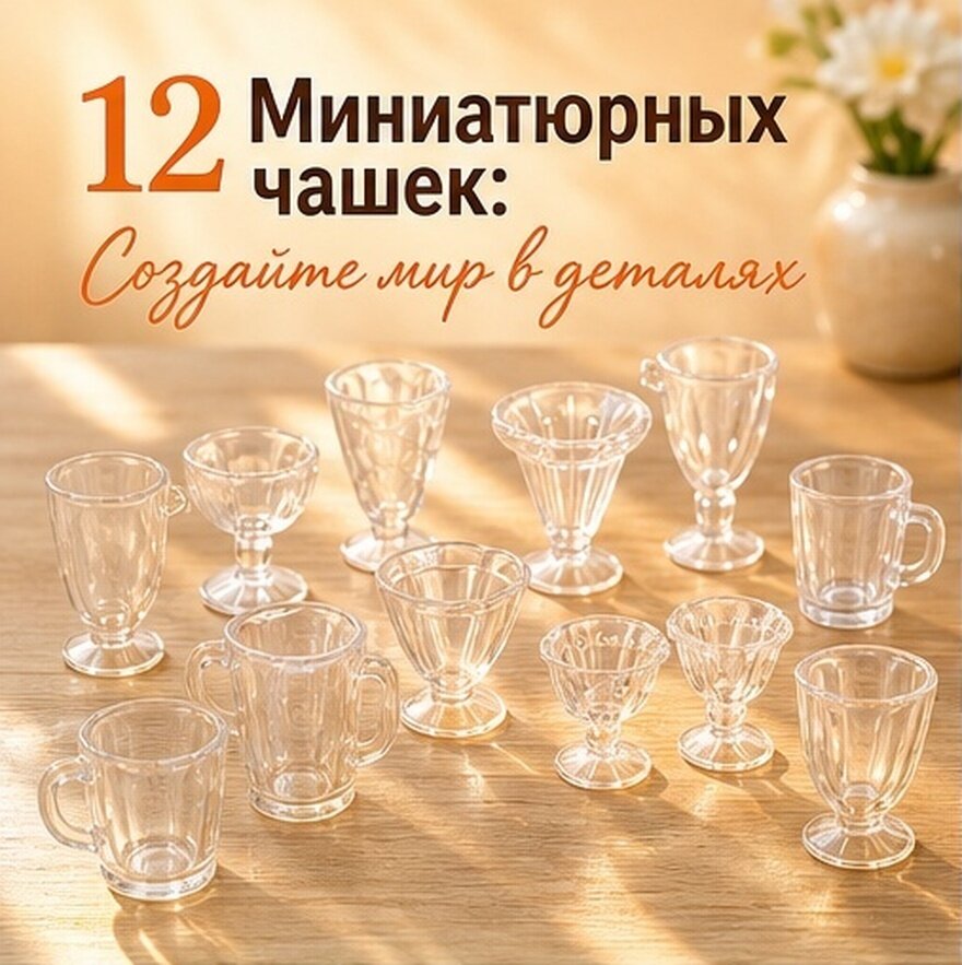 12 Шт Мини Кружки Для Домиков И Декора Подходит Для Украшения Интерьера 5.00X3.50X3.50Cm
