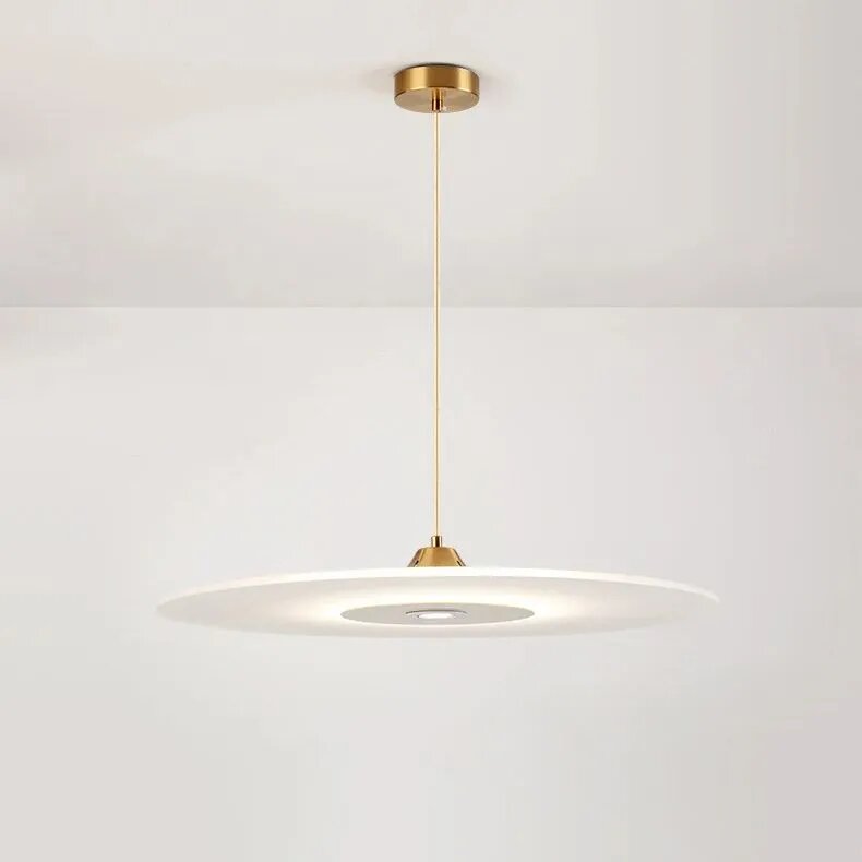 Люстра LED золотая, подвесная, D60см, регулируемый кабель 180см, для столовой, кабинета — фото 1