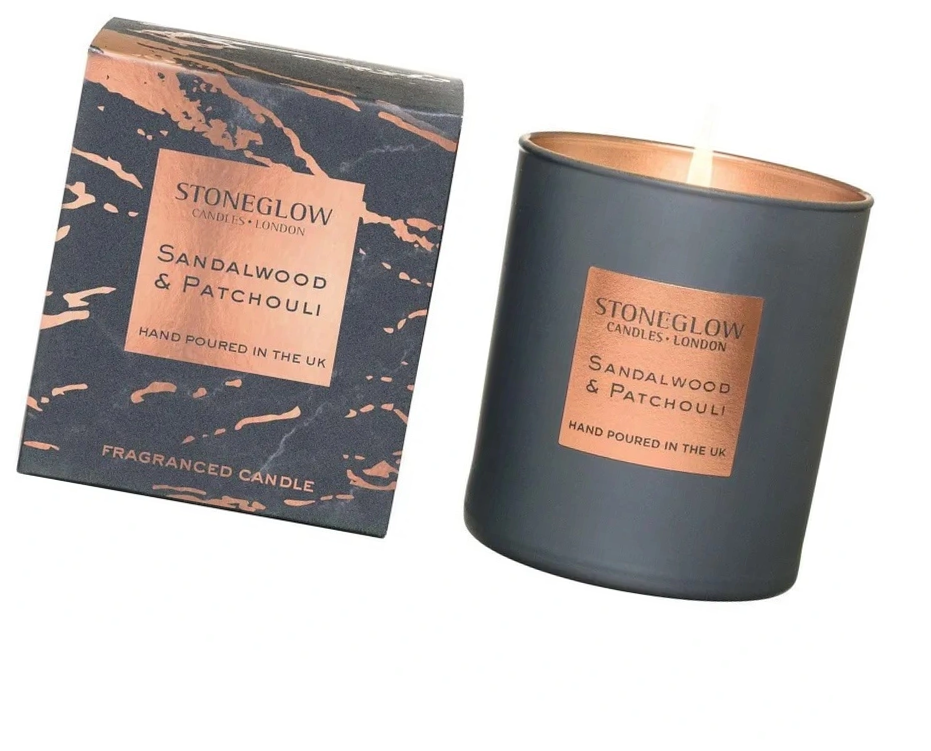 Стоунглоу Сандал Пачули парфюмированная свеча 220 гр / Stoneglow Sandalwood and Patchouli