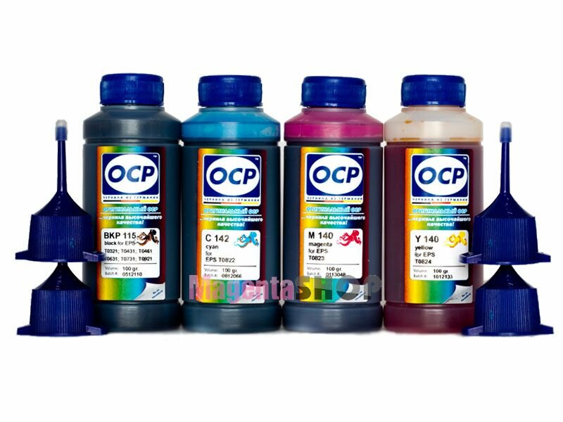 Чернила (краска) OCP для принтеров Epson InkJet Photo L100, L110, L120, L132, L200, L210, L222, L300, L310, L312, L350, L355, L362, L366, L456, L550, L555, L566, L655, L1300 100x4
