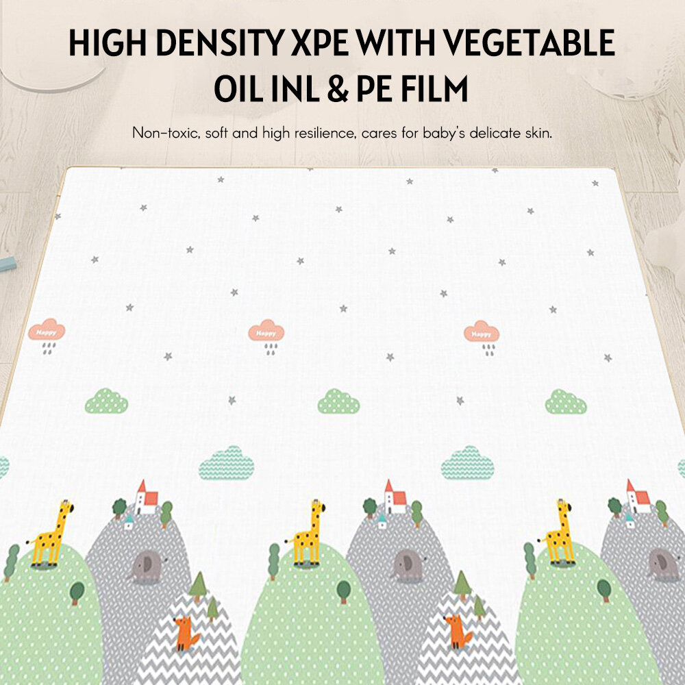 Коврик для детей 71" x 47", водоотталкивающий, складывающийся, с сумкой для хранения, для детей и младенцев