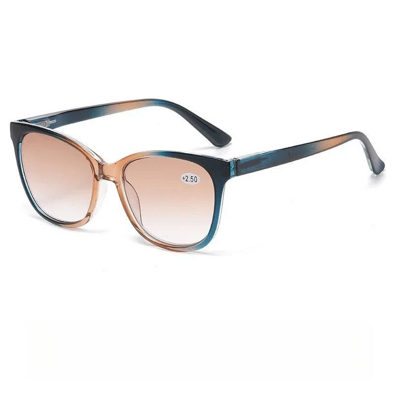 Новые женские очки с градиентной цветной оправой для пресбиопии, солнцезащитные очки «кошачий глаз» в большой оправе, HD, очки для чтения с защитой от синего света до +4,0