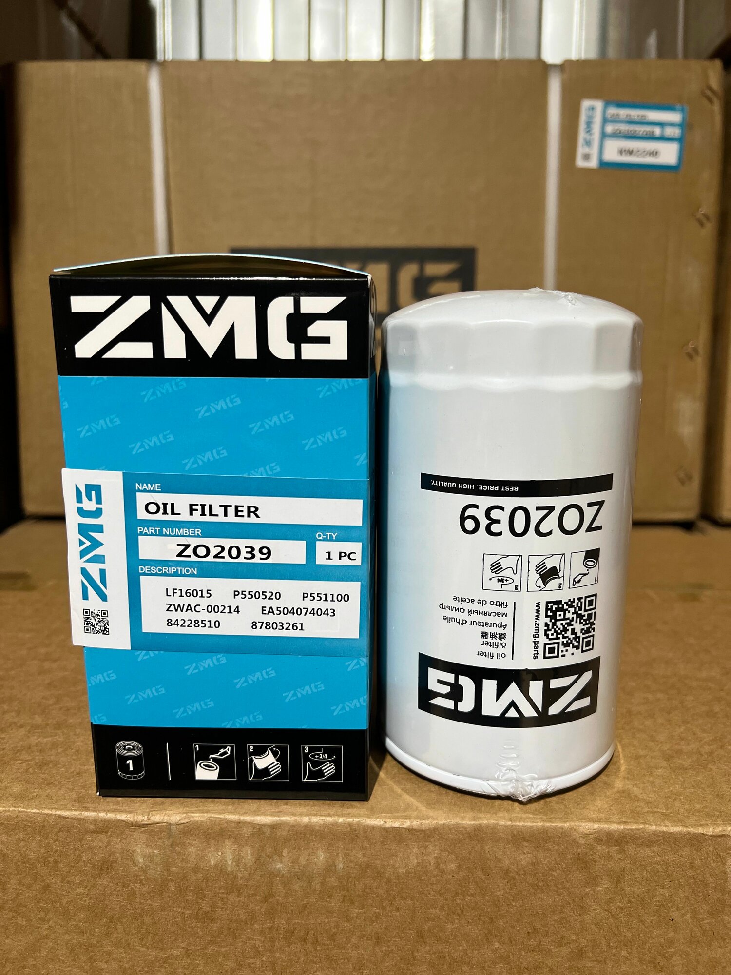 Фильтр масляный ZMG ZO2039 (ST13261; LF16015; P550520; 84228510; 4899417) Komatsu Hyundai New Holland DAF Iveco