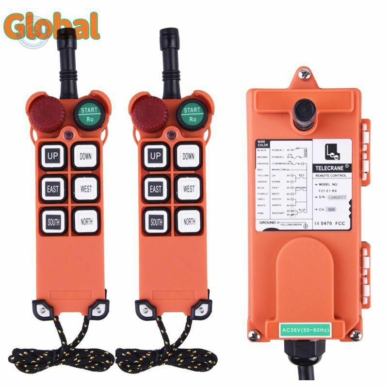 Пульт управления тельфером F21-E1, дистанционное управление талью до 100 м, защита IP65, рабочая температура от -35 до +80 C, универсальное напряжение 12-440 В