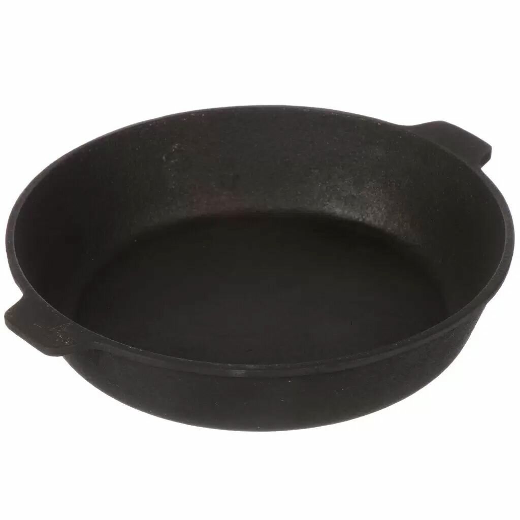 Жаровня Гурман из чугуна, 28 см, с двумя ручками, DavrMetall, для индукции