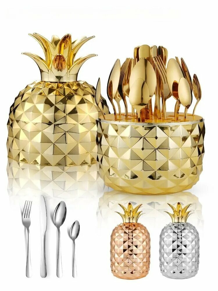 Набор столовых приборов 24 предм. золотой