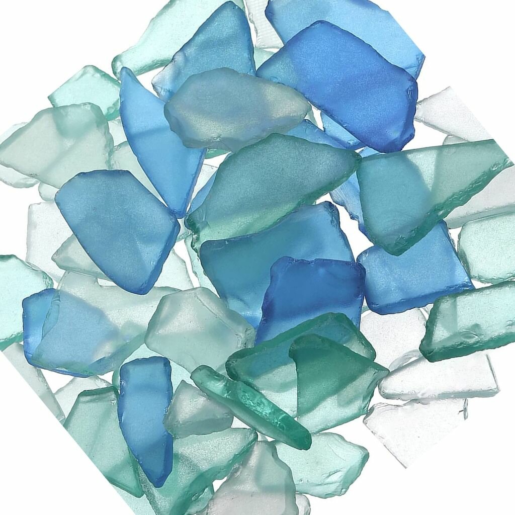 Фигурки, (1 комплект) Материалы для поделок, ландшафтное оформление аквариума, морское стекло-синий