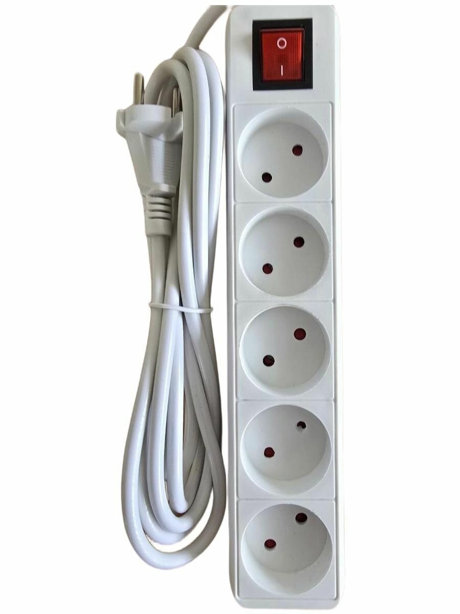 Сетевой удлинитель SVITTEX SV-015-3,3 метра 5 розеток, с кнопкой выключения